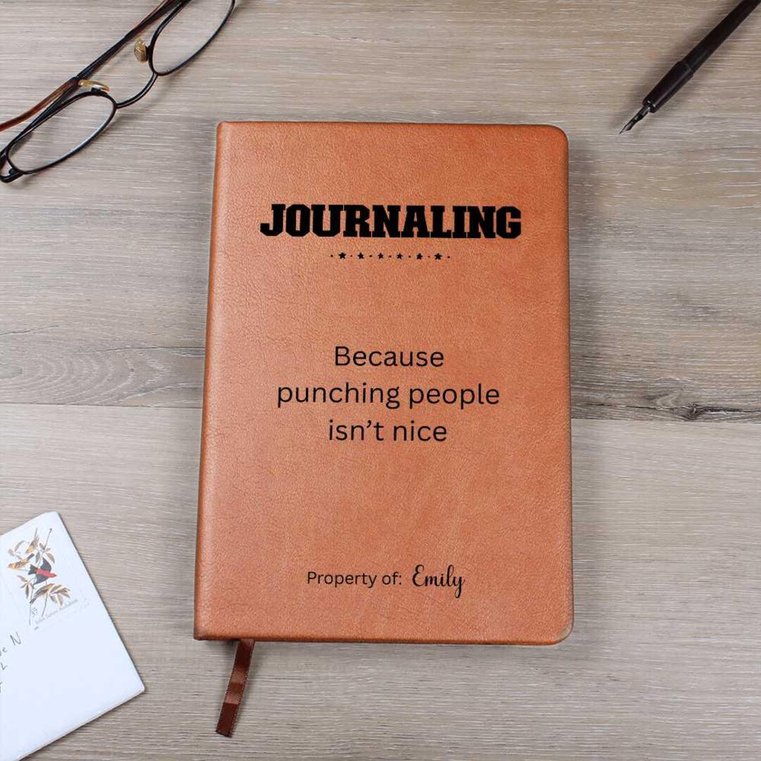 Personalized Leather Journal | Custom Leather Notebook | Therapist ...