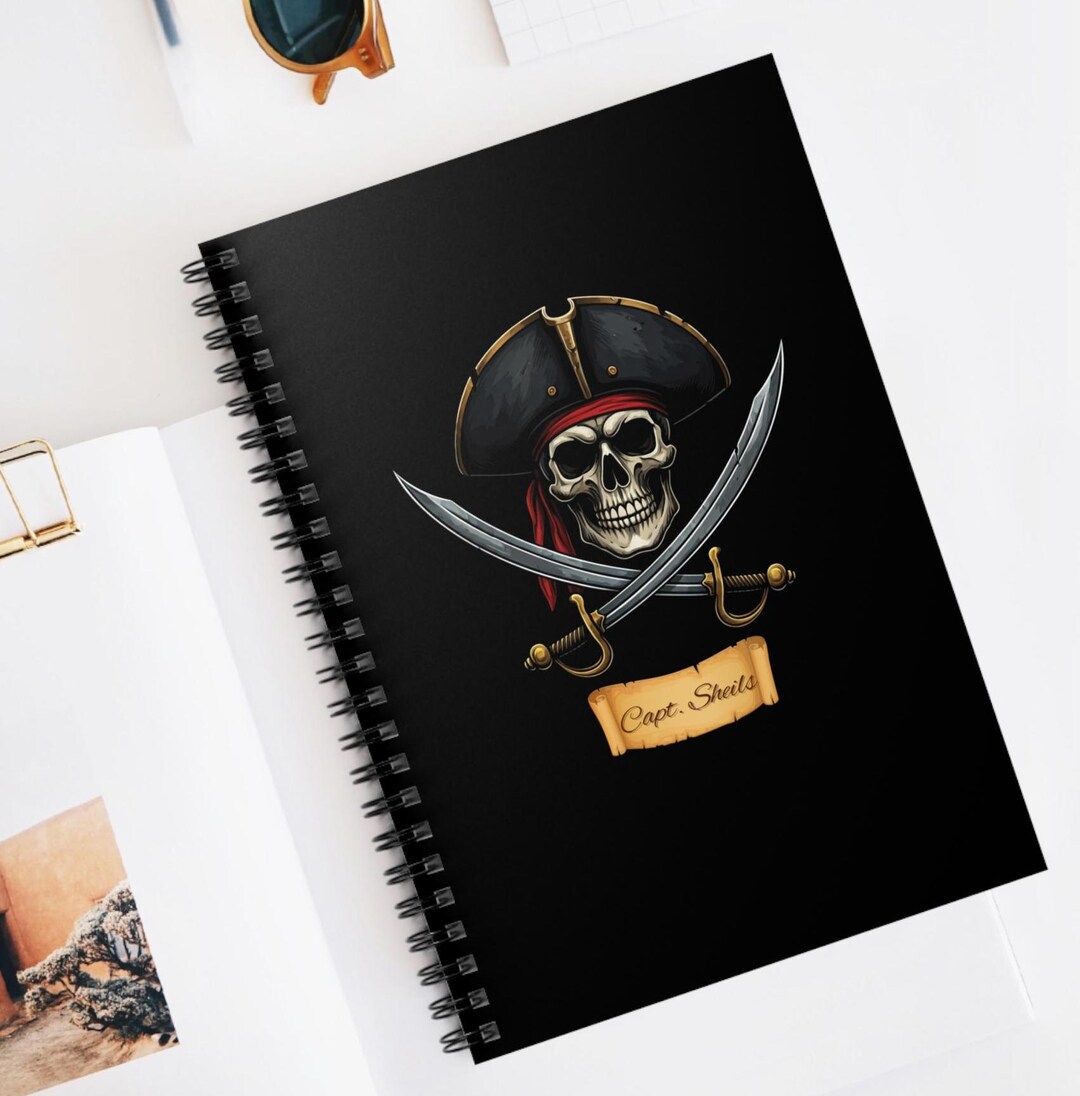 Custom Pirate Spiral Notebook - Ruled Line | Halloween Pirate Journal ...