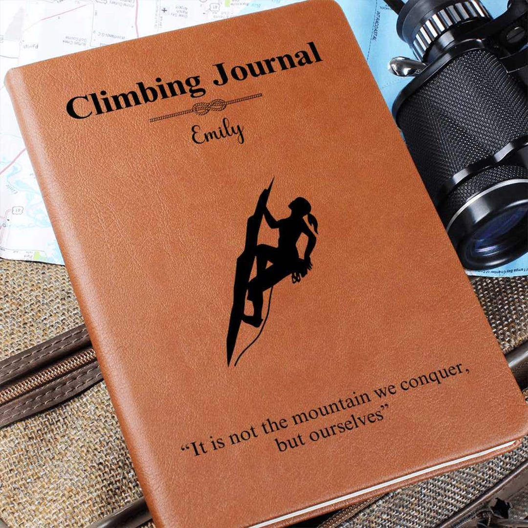 Personalized Leather Journal | Rock Climbing Gifts | Climbing Gift ...