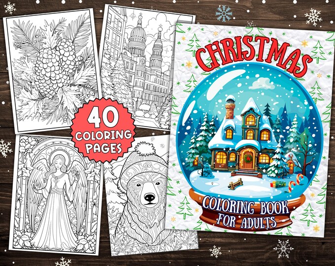 Christmas Coloring Book for Adults: 40 Pages Featuring Beautiful ...