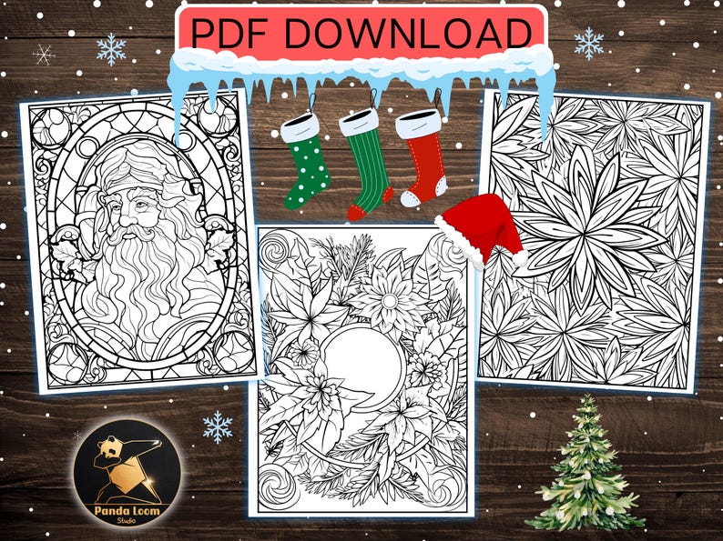 Christmas Coloring Book for Adults: 40 Pages Featuring Beautiful ...