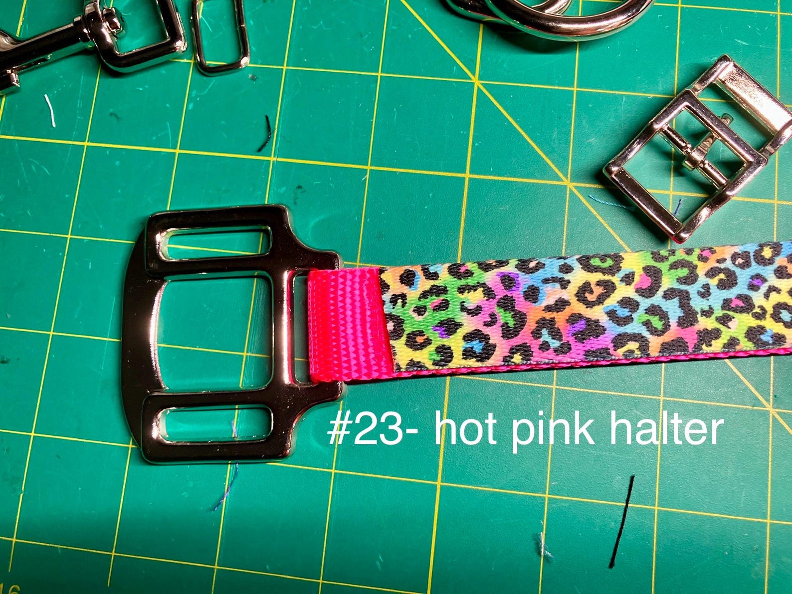 Rainbow Leopard Print Pattered Horse Halter, Personalized Embroidered ...