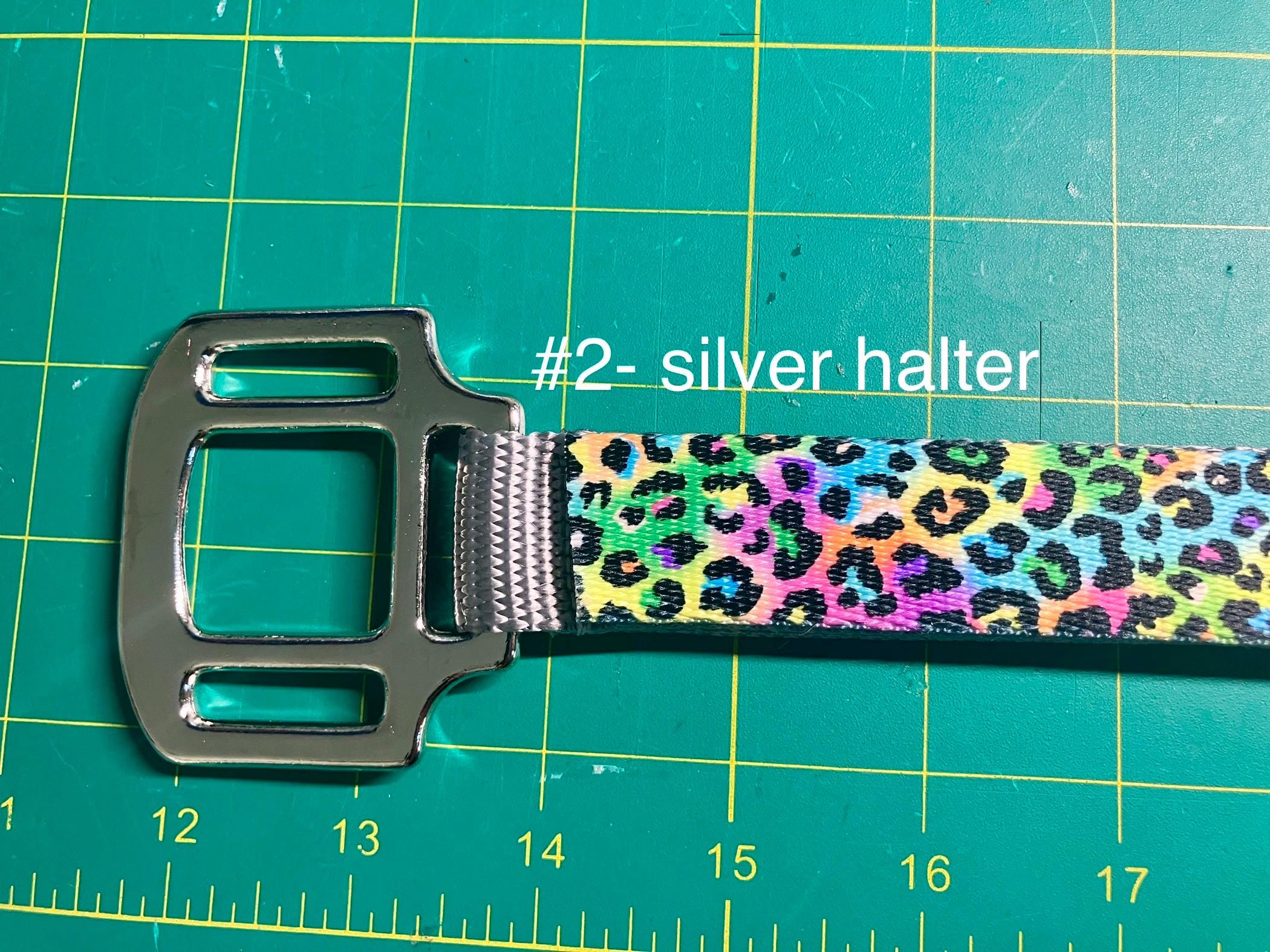 Rainbow Leopard Print Pattered Horse Halter, Personalized Embroidered ...