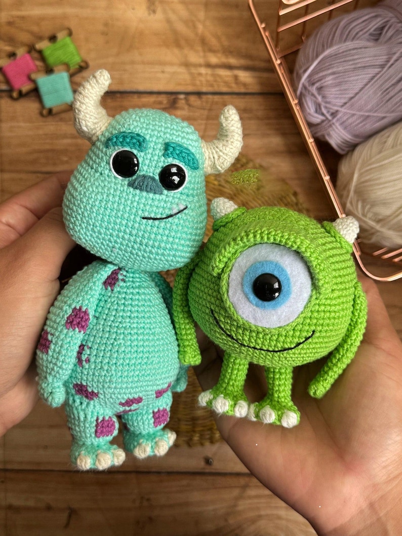 3in1 Cute Set Monster Crochet Pattern Sullivan, Wazowski, BOO PDF ...