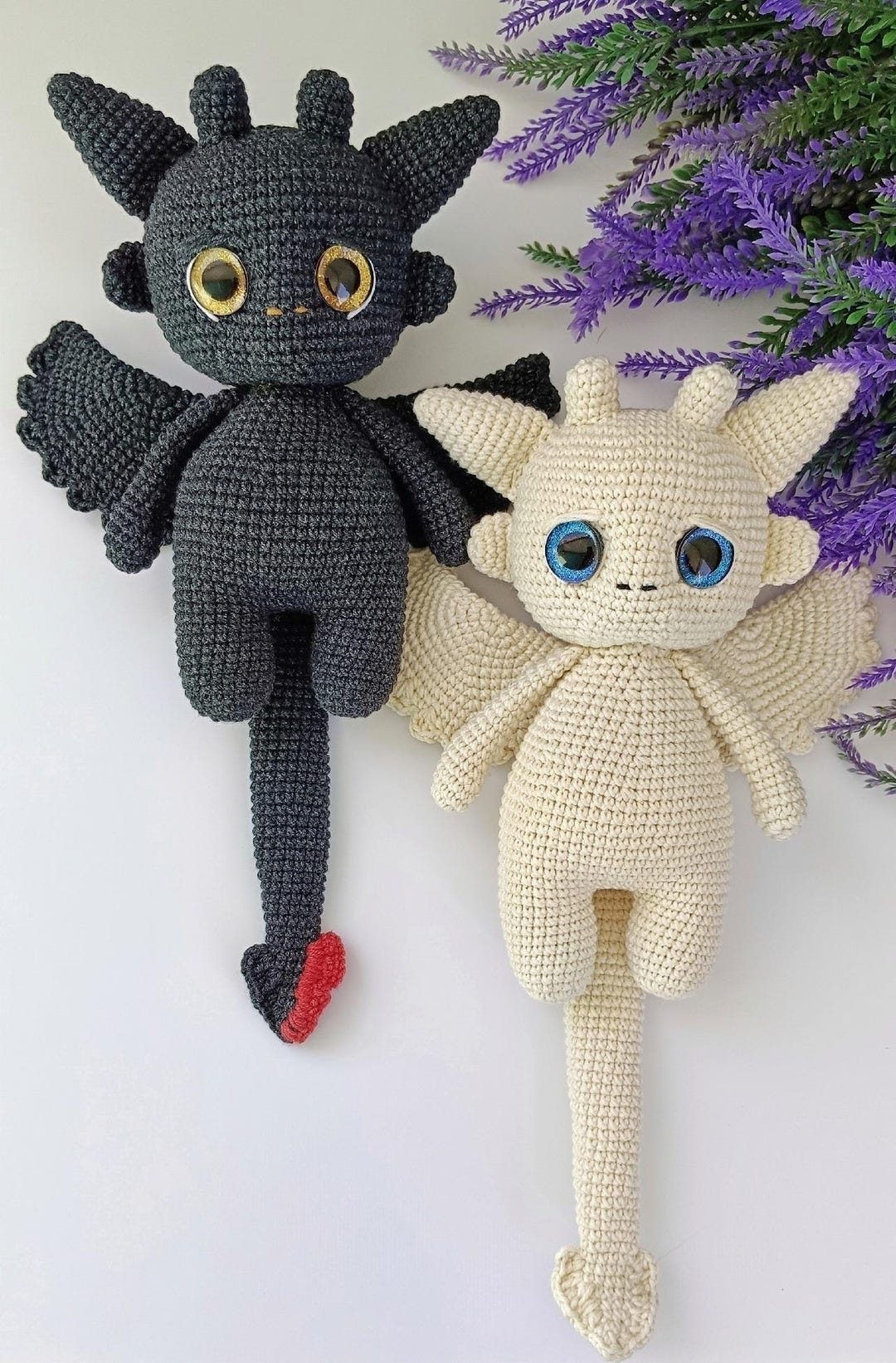 Toothless Crochet Pattern for Night and White Fury Dragon Inspired ...