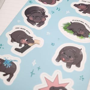 Moo Deng Vinyl Sticker Sheet - Etsy