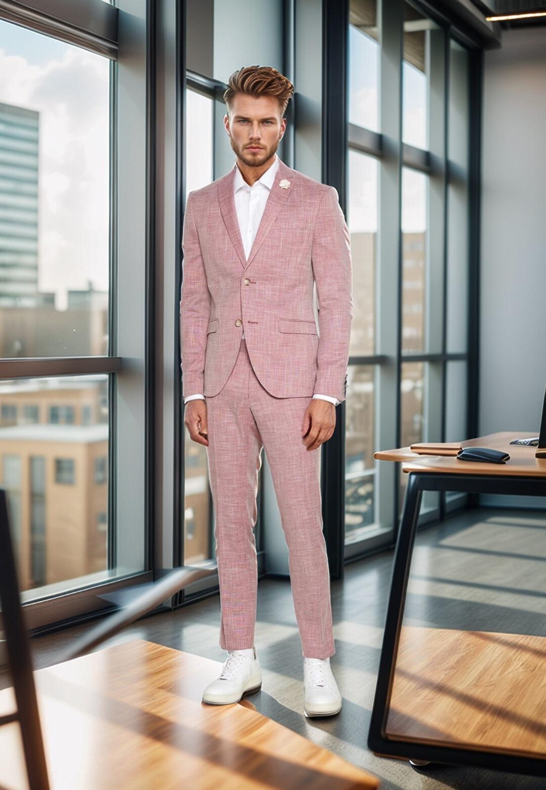 Bespoke Tailored Mens Dusty Pink Suit, Custom Pink Men Suit - Etsy