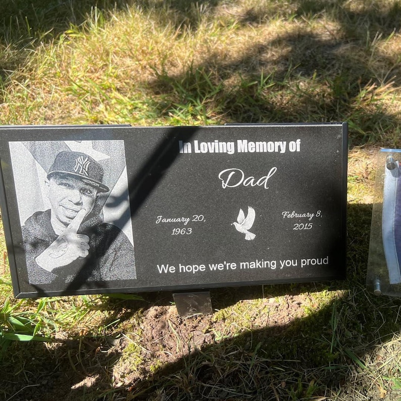 Custom Human Memorial Stone, Grave Marker, Flat Headstone Grave Marker ...