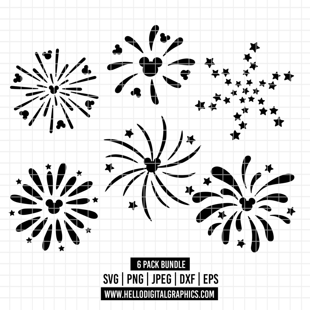 1950 Mickey Head Fireworks SVG, Fireworks SVG and PNG Download for ...