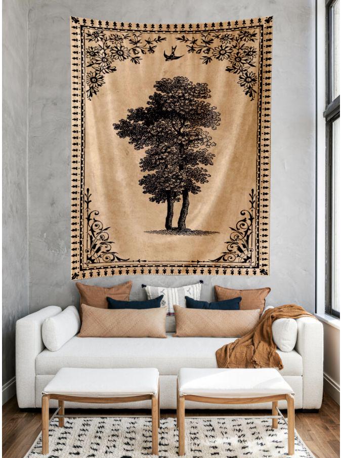 Tree of Life Woven Tapestry, Vintage Forestcore Woodland Aesthetic ...