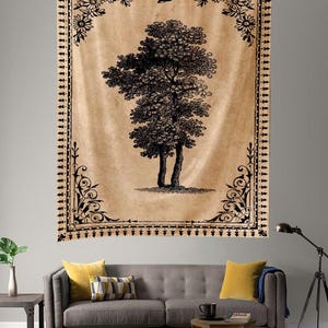 Tree of Life Woven Tapestry, Vintage Forestcore Woodland Aesthetic ...