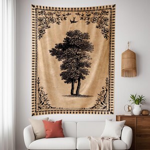 Tree of Life Woven Tapestry, Vintage Forestcore Woodland Aesthetic ...