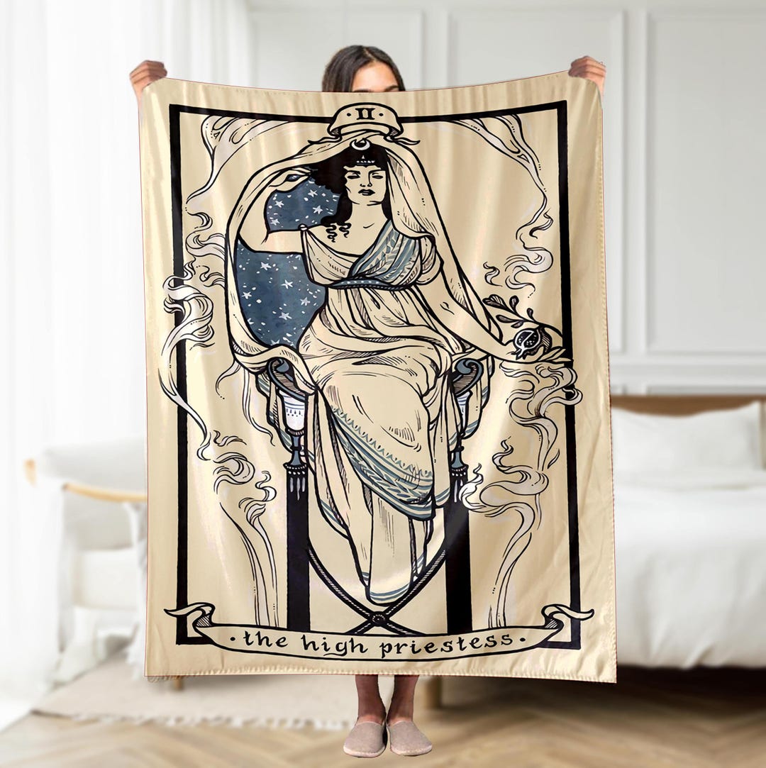 The High Priestess Tarot Card Tapestry,witchy Stuff , Boho Aesthetic ...