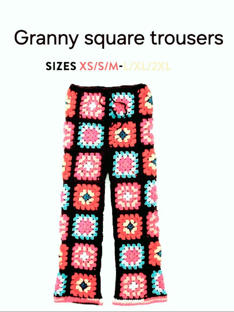 Digital Crochet Granny Square Trousers Pattern in PDF Format is ...