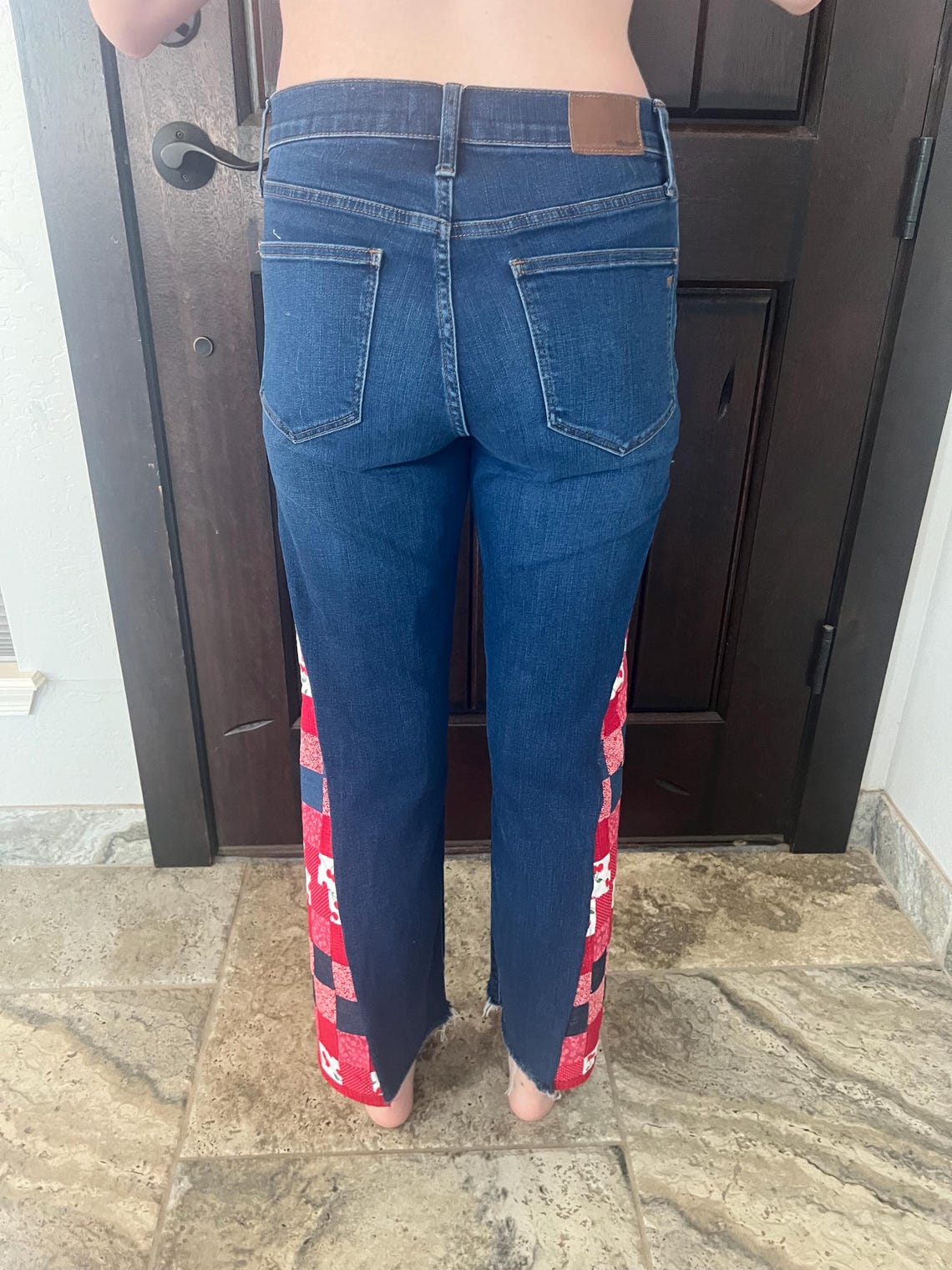 Upcycled Denim Jeans With a Custom Quiltedflare. Madewell Womens Size ...