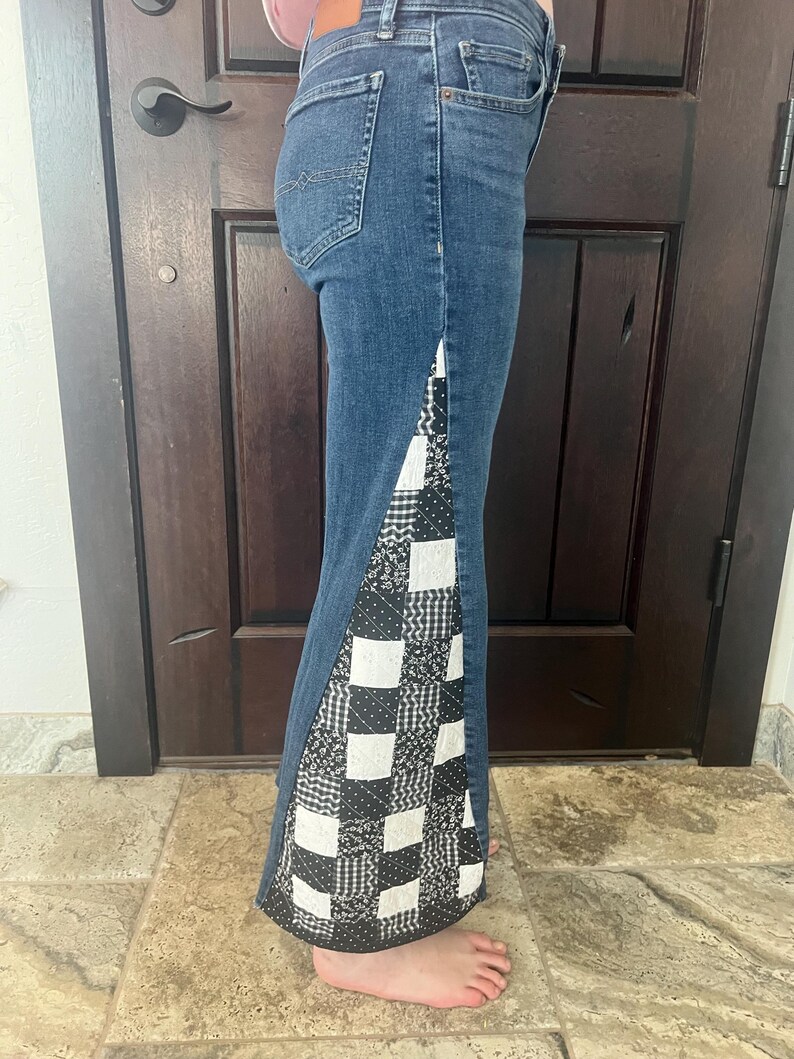 Upcycled Denim With a Custom Hand Quiltedflare. Lucky Jeans Womens 6/28 ...