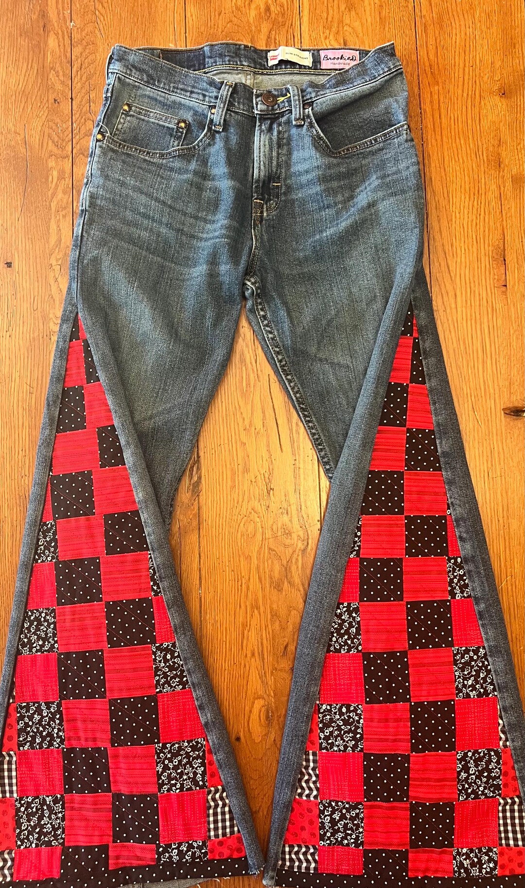 Upcycled Denim Jeans With a Custom Hand Quiltedflare. Wranglers Women ...