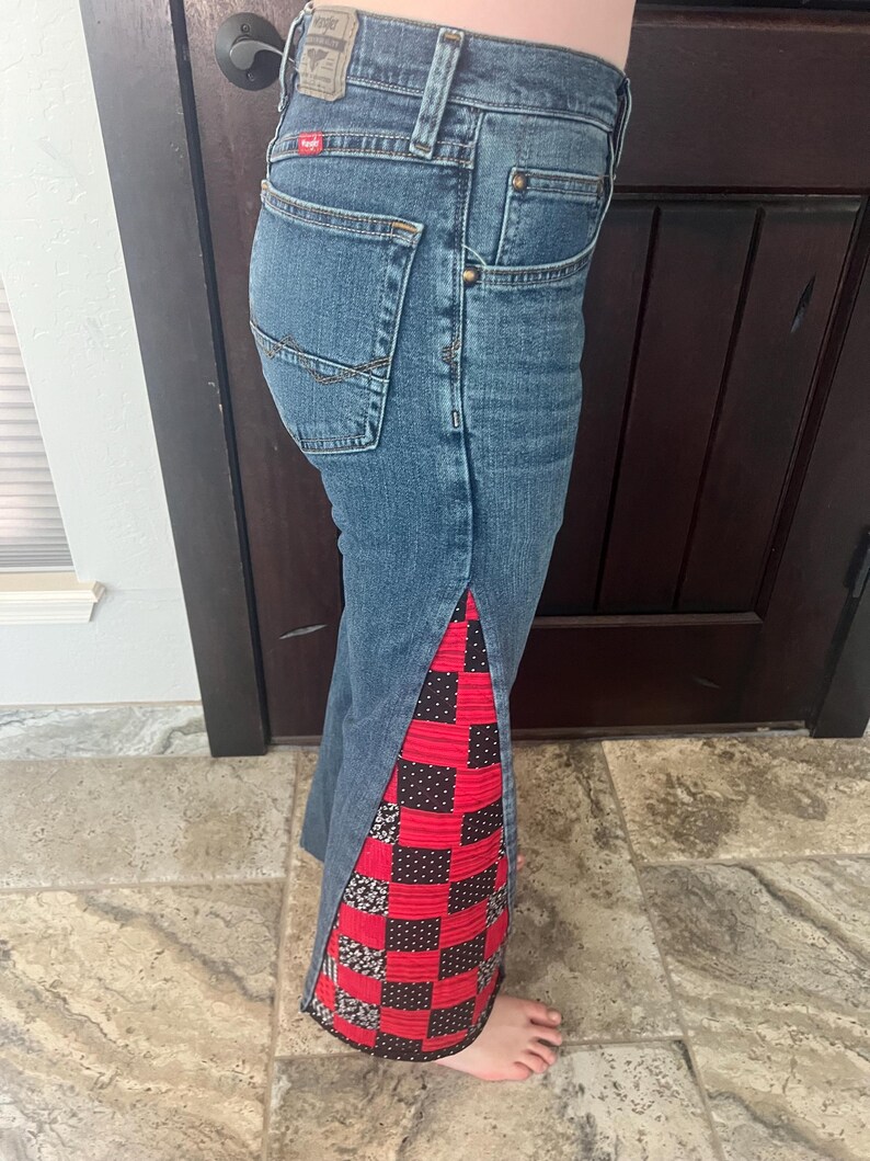 Upcycled Denim Jeans With a Custom Hand Quiltedflare. Wranglers Women ...