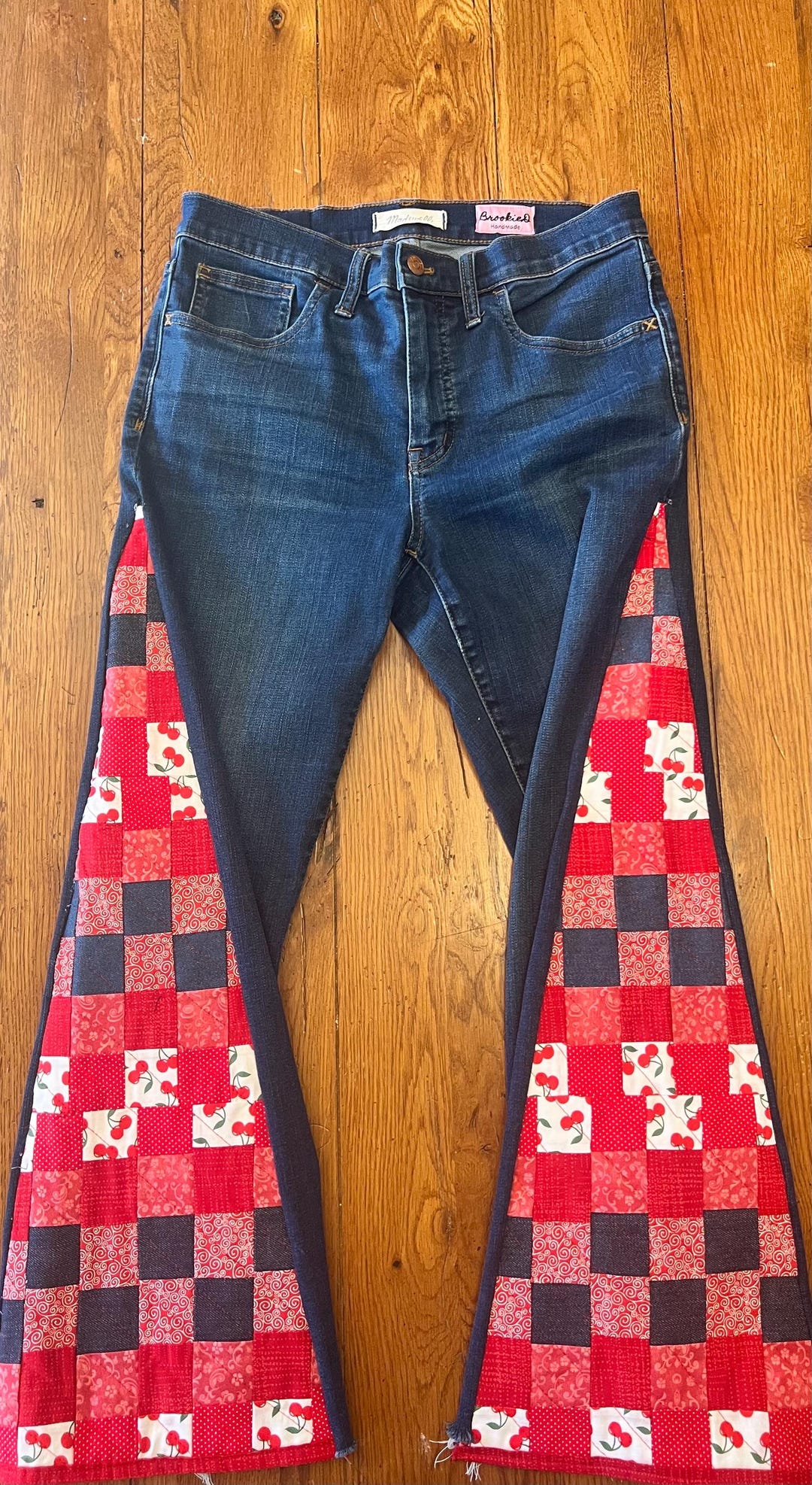 Upcycled Denim Jeans With a Custom Quiltedflare. Madewell Womens Size ...