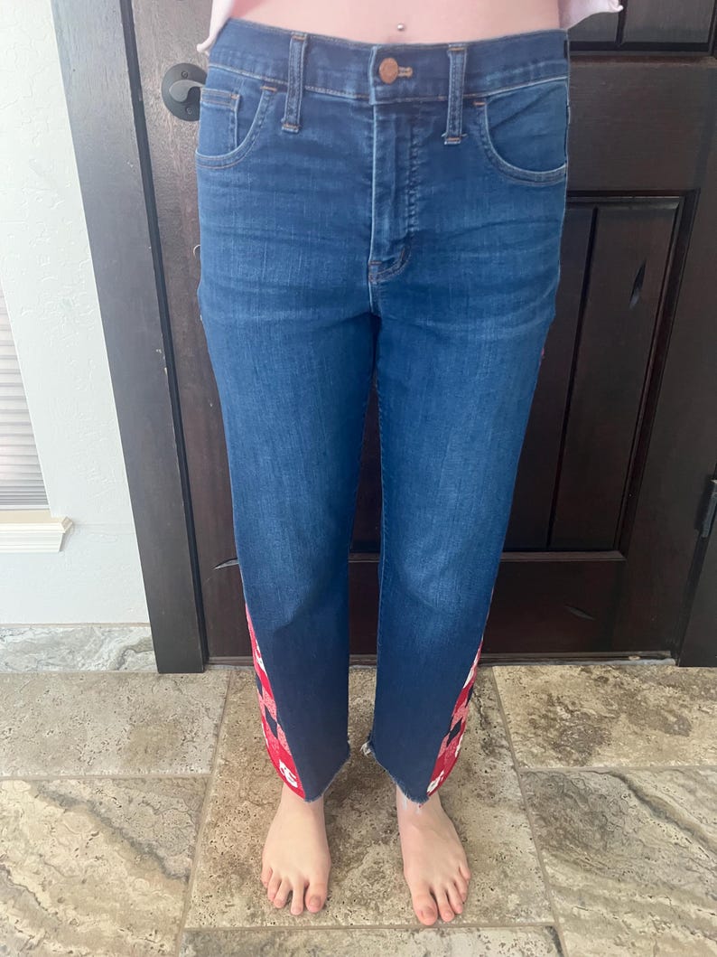 Upcycled Denim Jeans With a Custom Quiltedflare. Madewell Womens Size ...