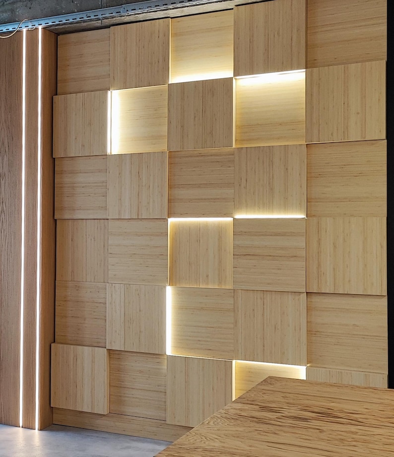 Exclusive Wood Panel With Backlight, 3d Wall Panels, Wall Panels, Wood ...
