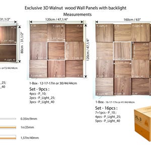 Exclusive 3D Walnut Wood Wall Panels With Backlight – Wood Paneling ...