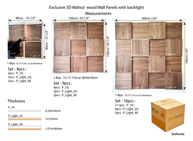Exclusive 3D Walnut Wood Wall Panels With Backlight – Wood Paneling ...