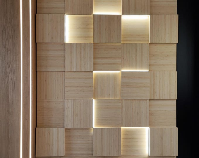 Exclusive Wood Panel With Backlight, 3d Wall Panels, Wall Panels, Wood ...