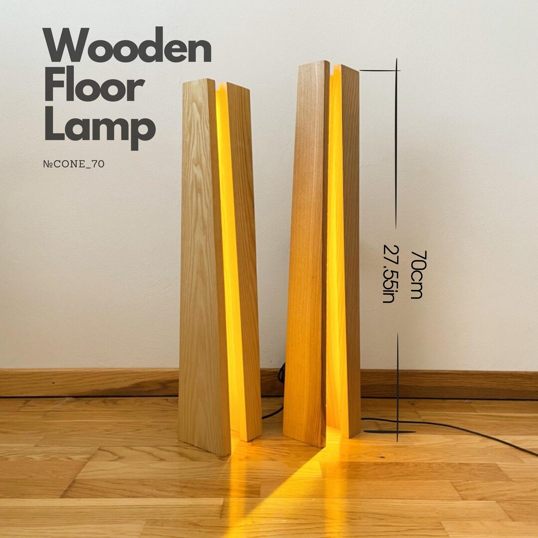 Floor Lamp - Custom Wooden Lamp With LED Light for Bedroom Wood Lamp ...