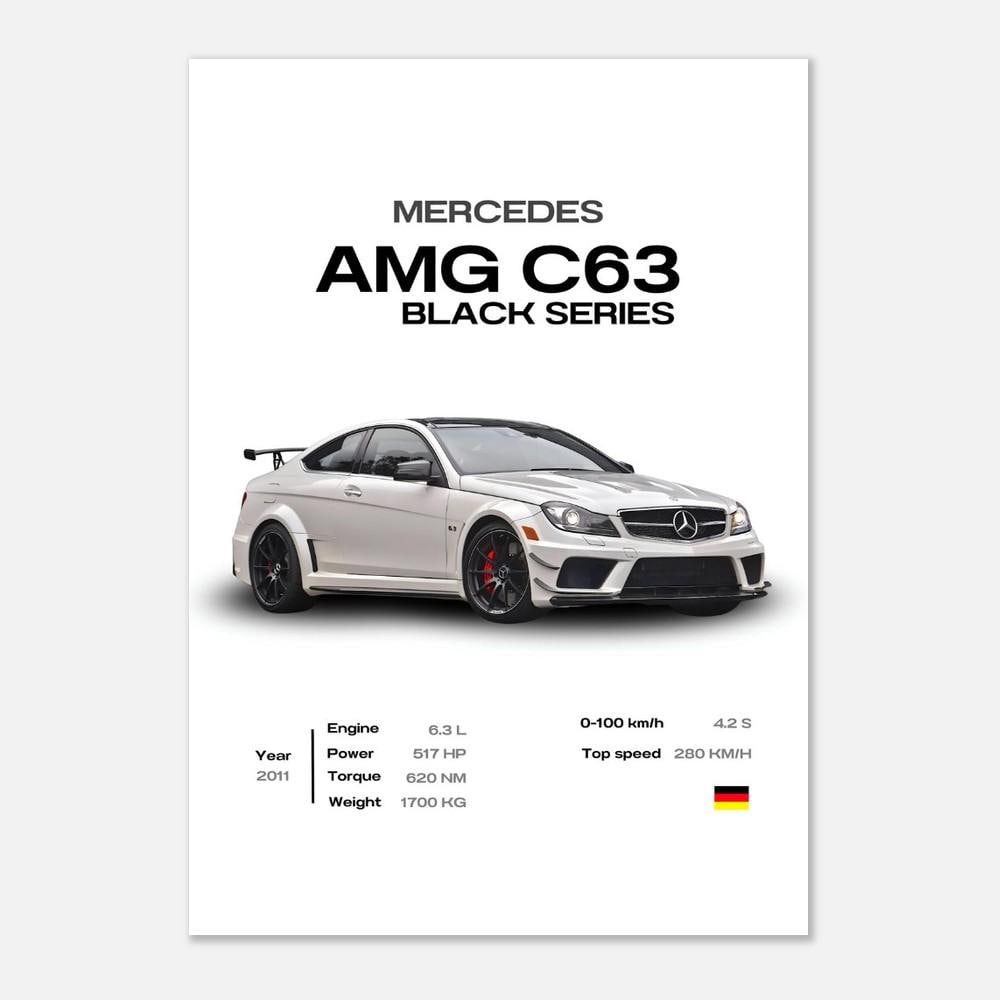 Mercedes AMG C63 Black Series Poster - Etsy