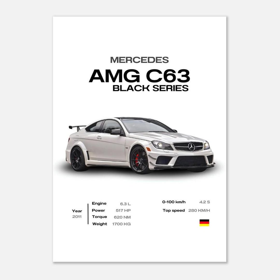 Mercedes AMG C63 Black Series Poster - Etsy