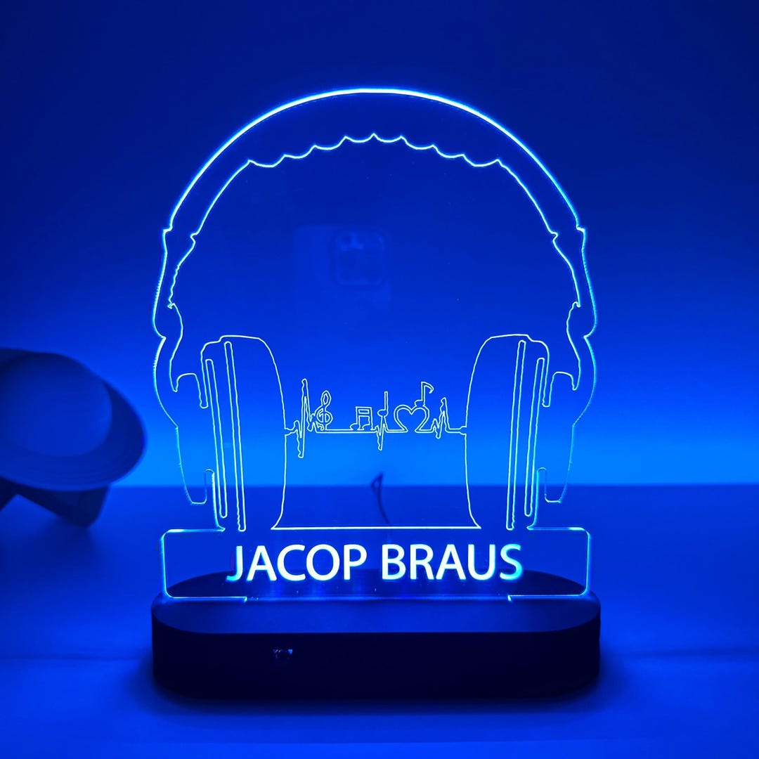 3D Headphones LED Night Lamp, Music Headphone 3D Night Light, Music ...