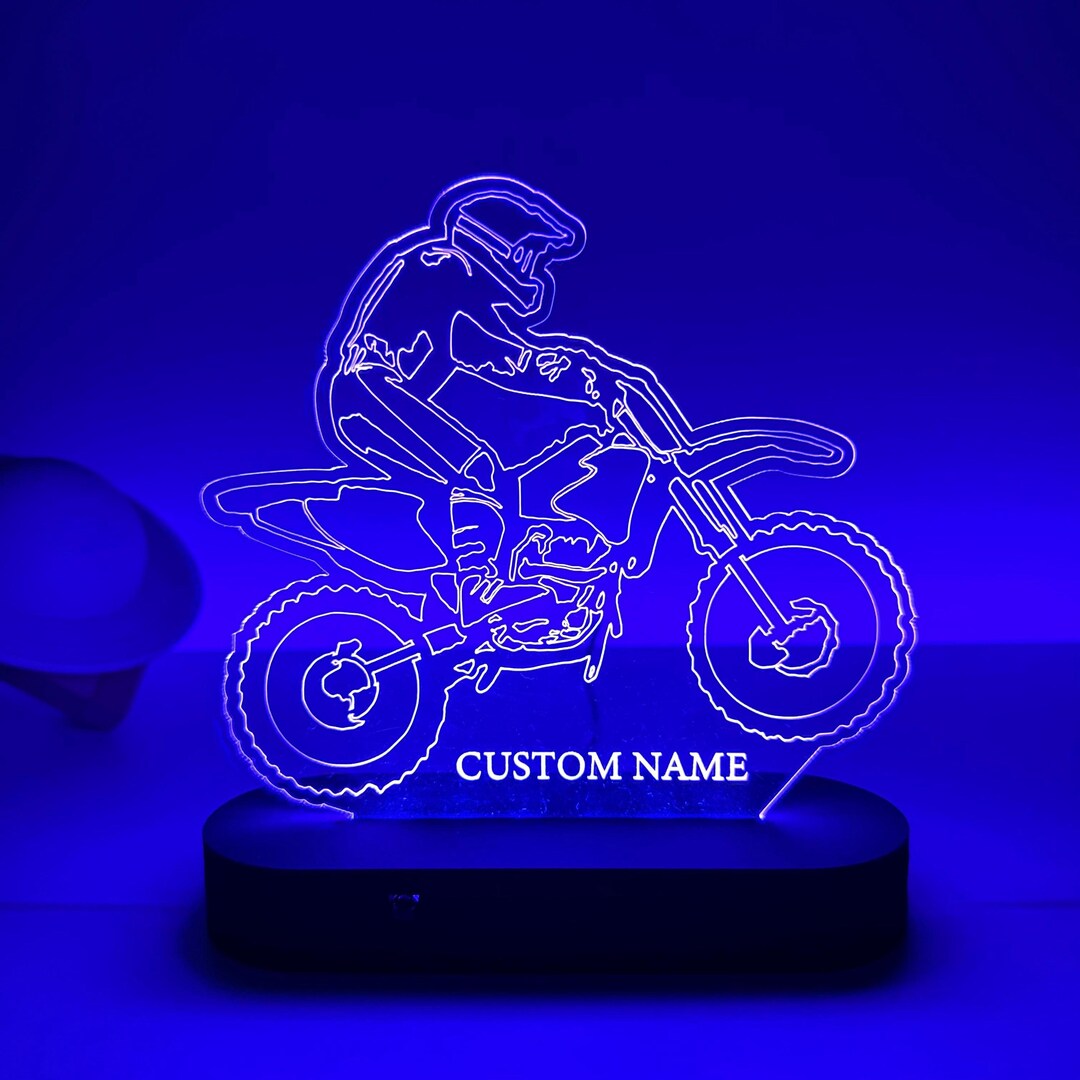 Custom Dirt Bike RGB Led Lamp, Motorcycle Biker Gift Home Decor, Dirt ...