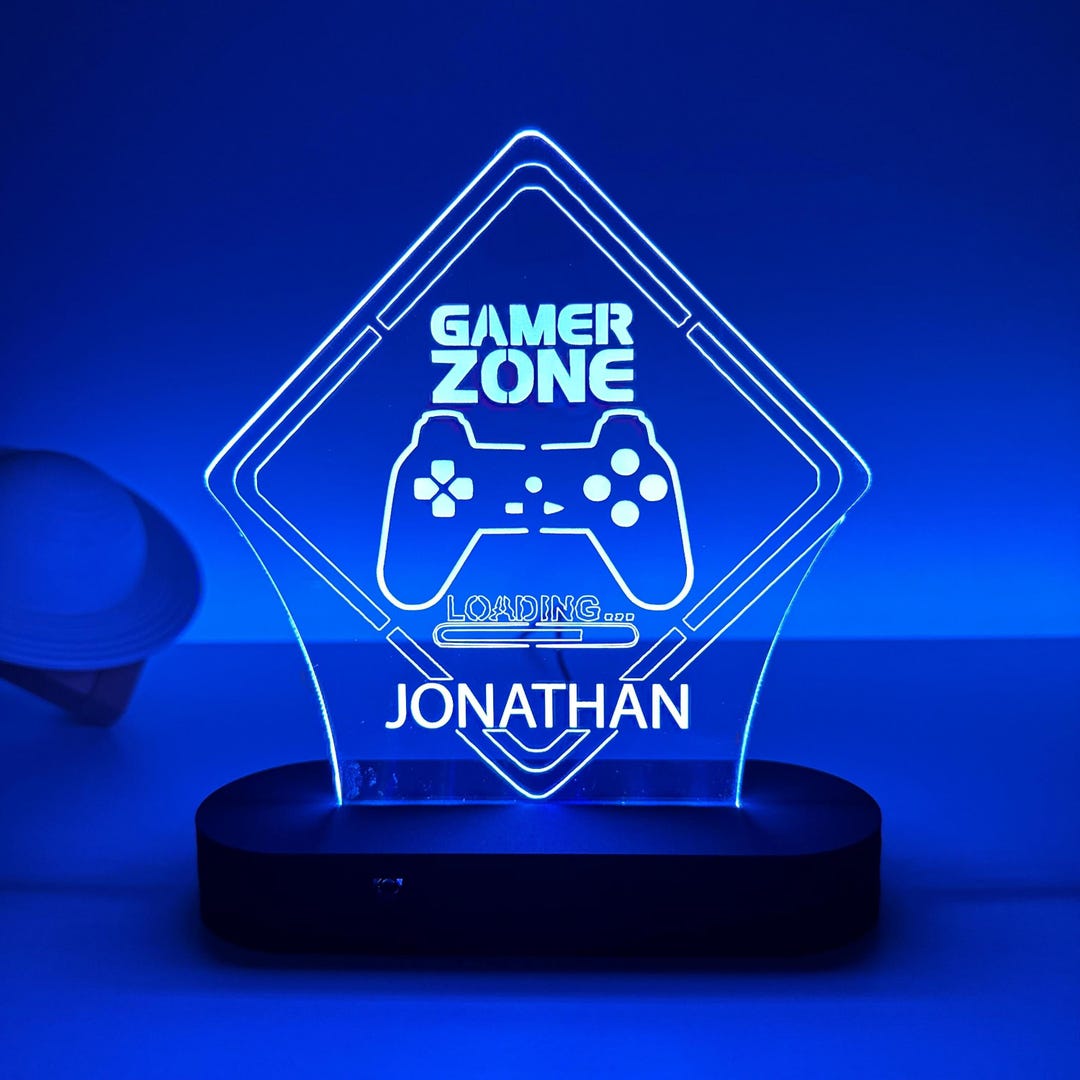 Gaming Zone RGB Night Light, Streamer Light Up, Game Room Decor, Gaming ...