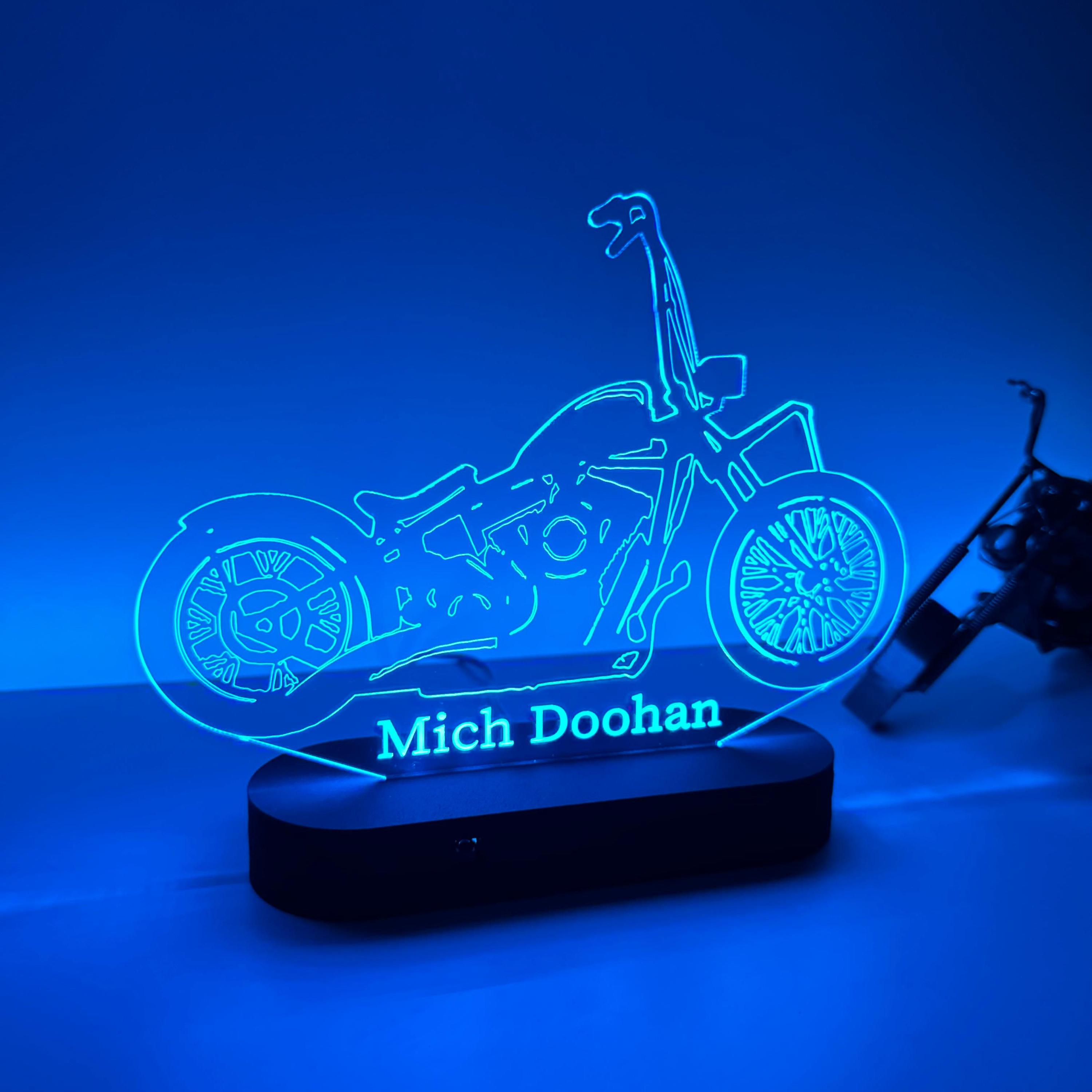 Custom Motorcycle RGB Led Lamp, Motorcycle Biker Night Light, Gift for ...