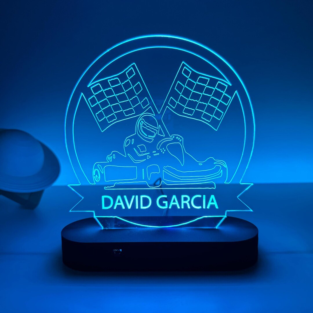 Customizable GO Kart Night Light, Go Kart Racer Name Lamp, Racing Car ...