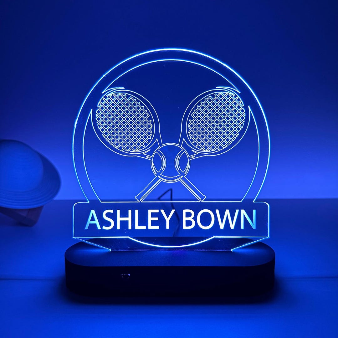 Personalized Tennis RGB Night Light, Tennis Player Name Led Lamp, Kids ...