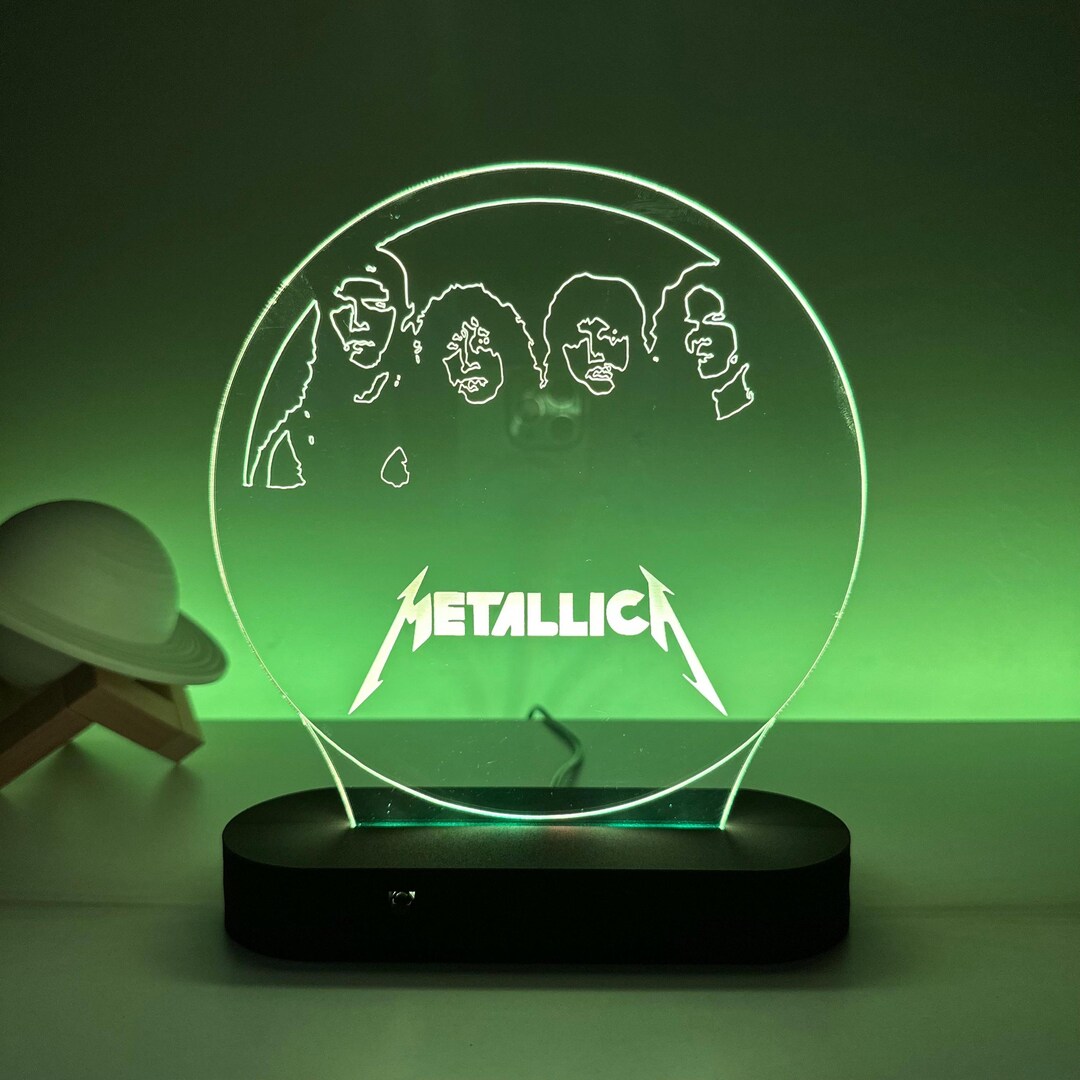 Rock' Roll Metallica 3D Night Light, Rock Music Lovers Desk Lamp, Rock ...