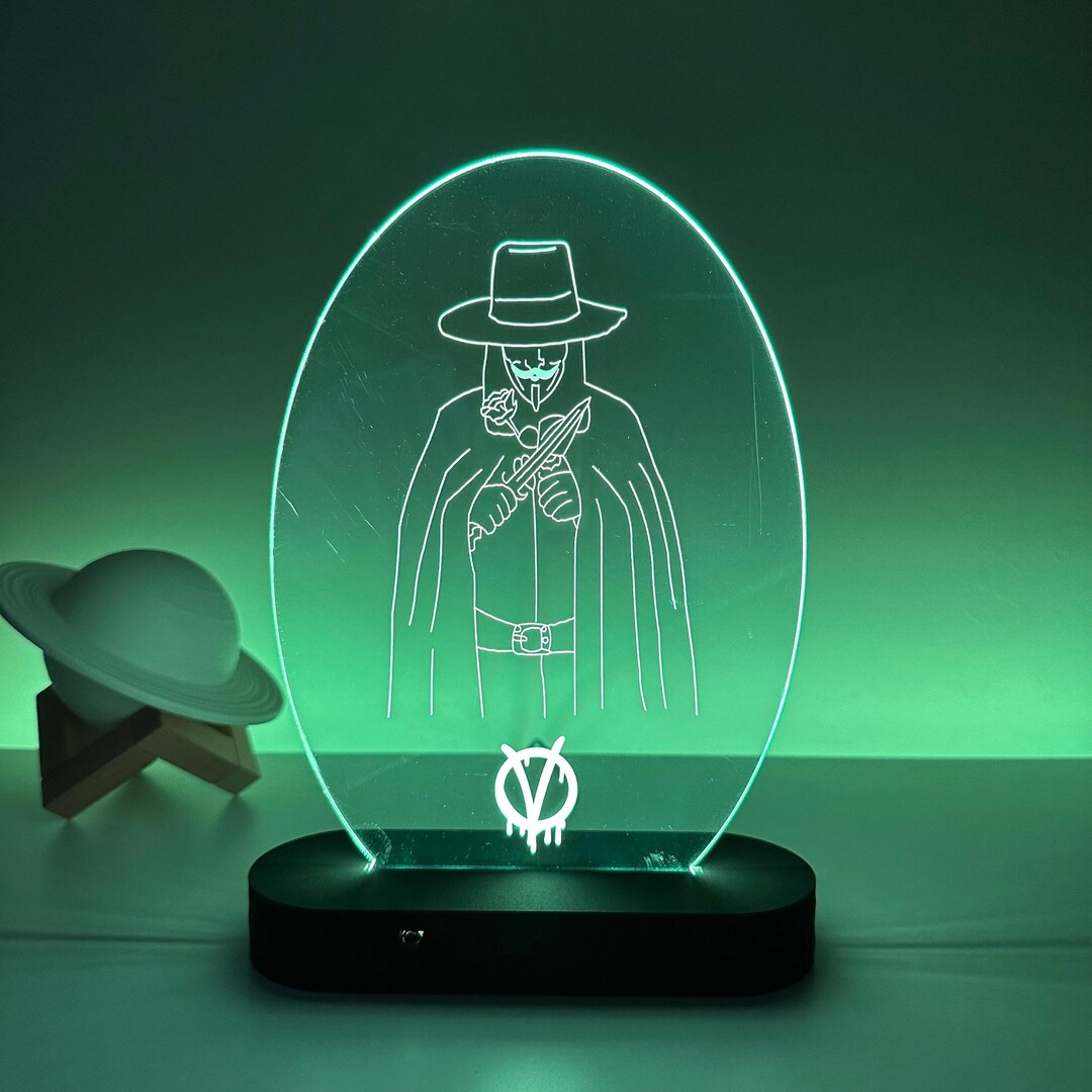 V for Vendetta RGB Night Light, Vandetta Fans Desk Light Decor ...