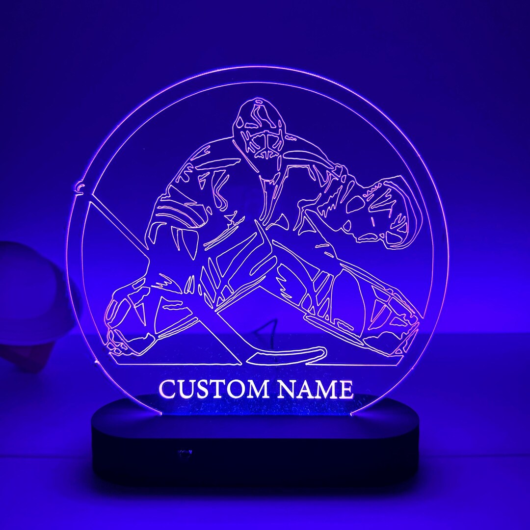Customizable Ice Hockey Goalie Lamp, Hockey Player Night Light, Hockey ...