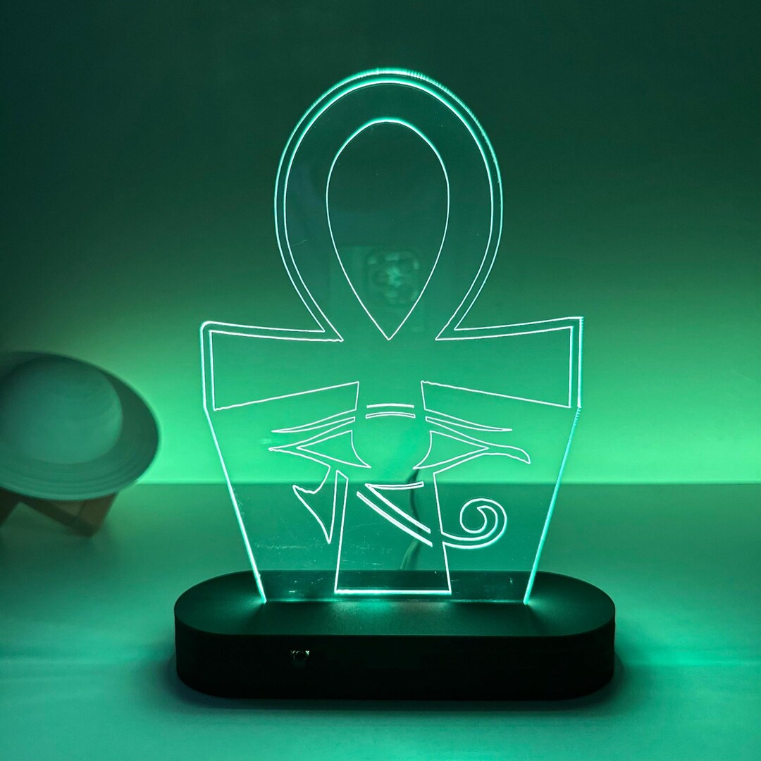 Ankh and Eye of Horus RGB LED Lamp, Geometric Symbols Home Decor, Ankh ...