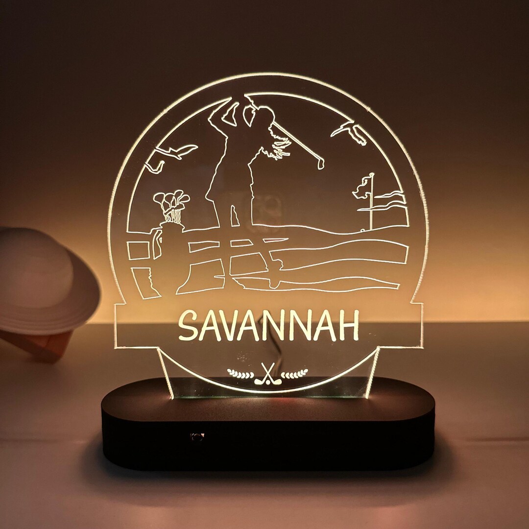 Custom Female Golfing LED Light With Remote Control, Girl Golfer Name ...