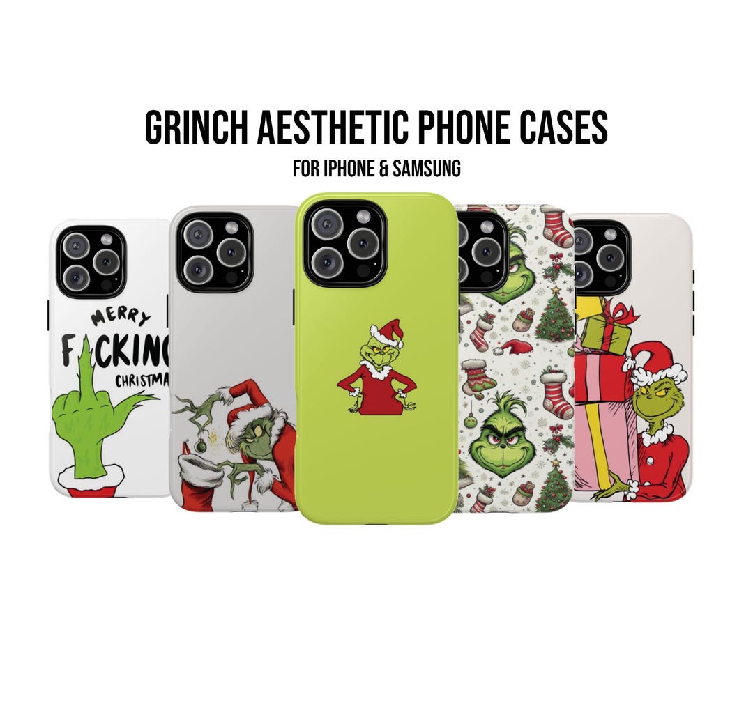 Grinch Aesthetic Phone Case, Funny Grinch Phone Cover, Christmas Gift ...