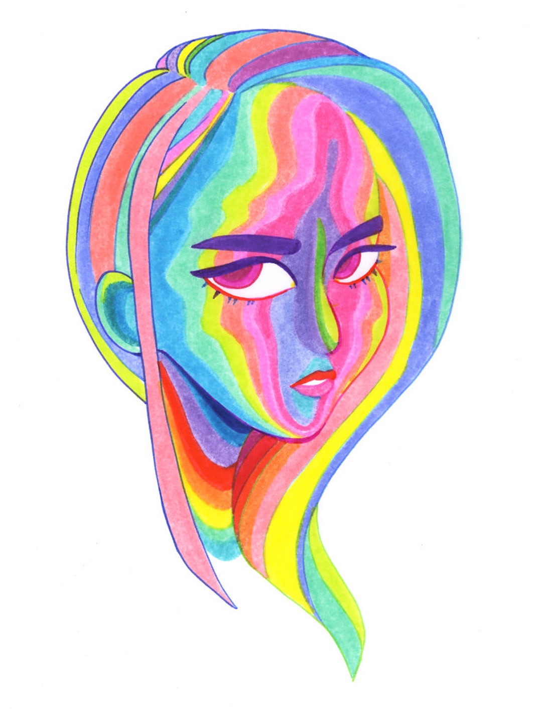 Rainbow Lady F - Etsy