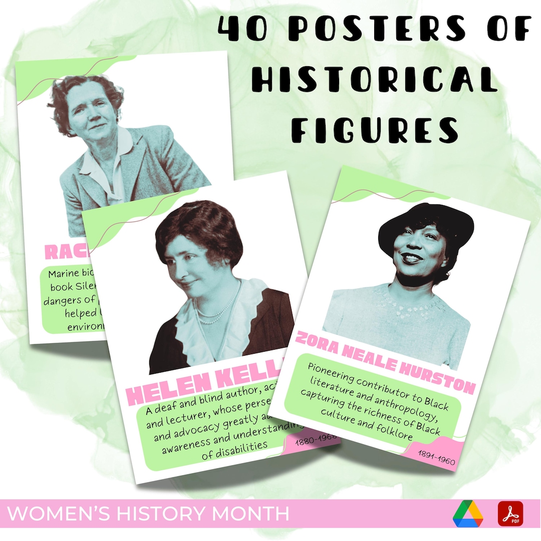 Women's History Month Posters | 40 Biography Prints, Classroom Decor ...