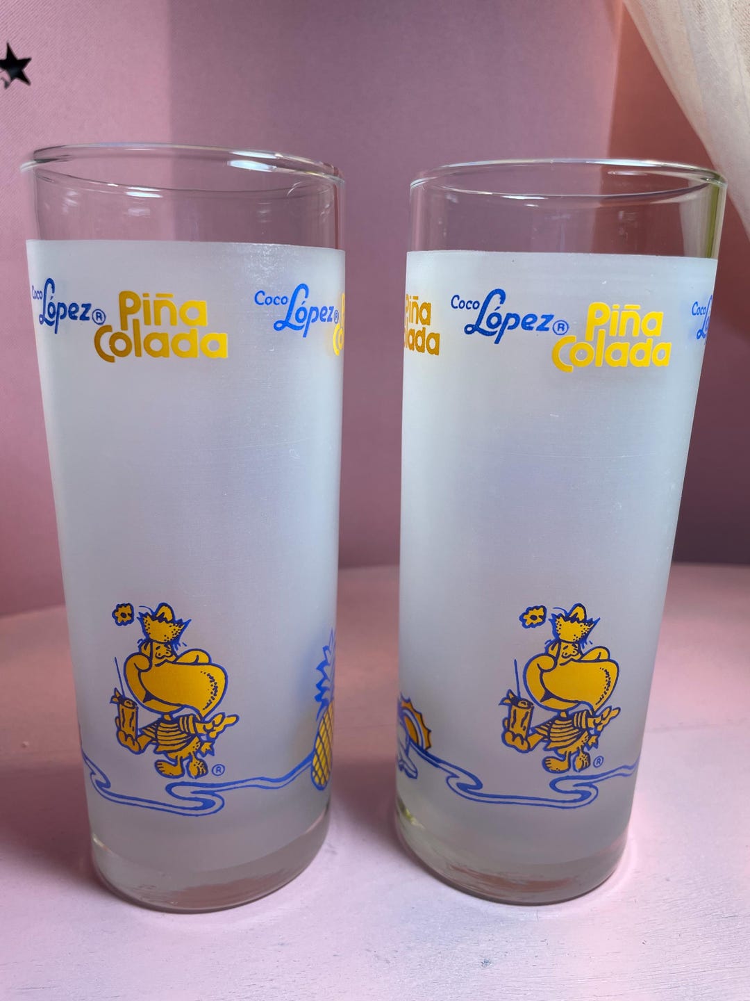 Vintage Set of 2 Coco Lopez Pina Colada Glasses - Etsy