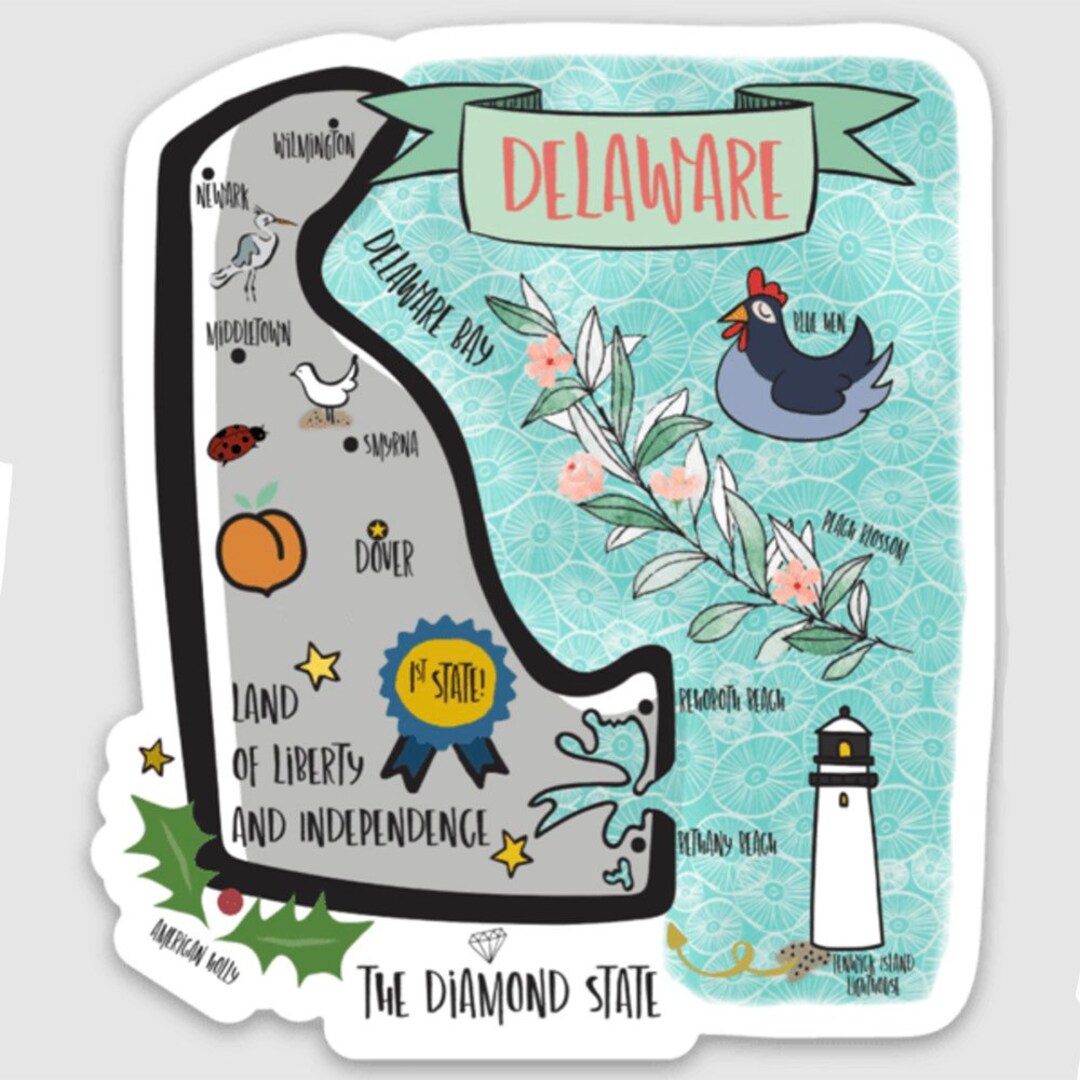 Delaware State Vinyl Sticker - Etsy