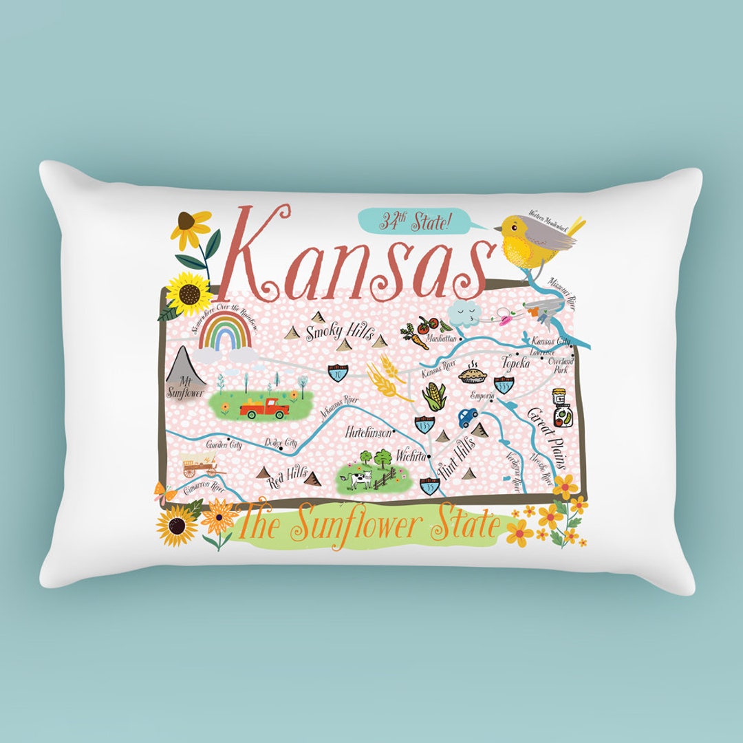 Kansas Canvas Pillow Cover - Etsy