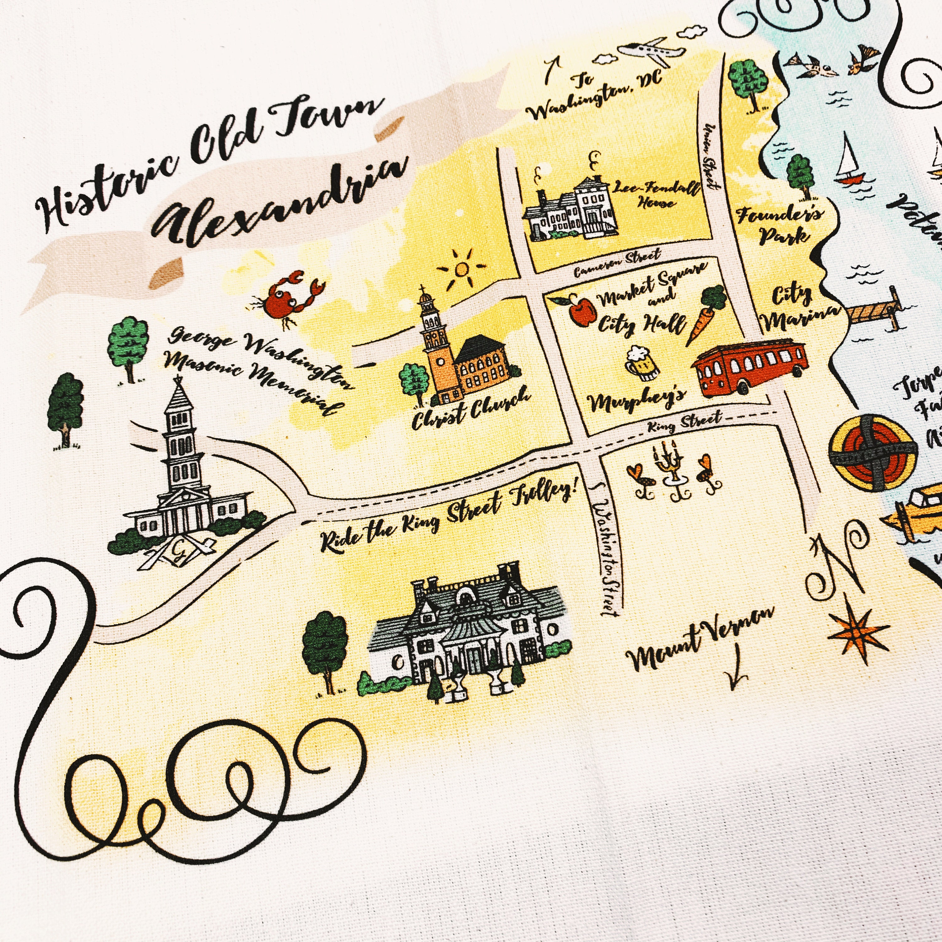 Alexandria VA Map Kitchen/tea Towel - Etsy