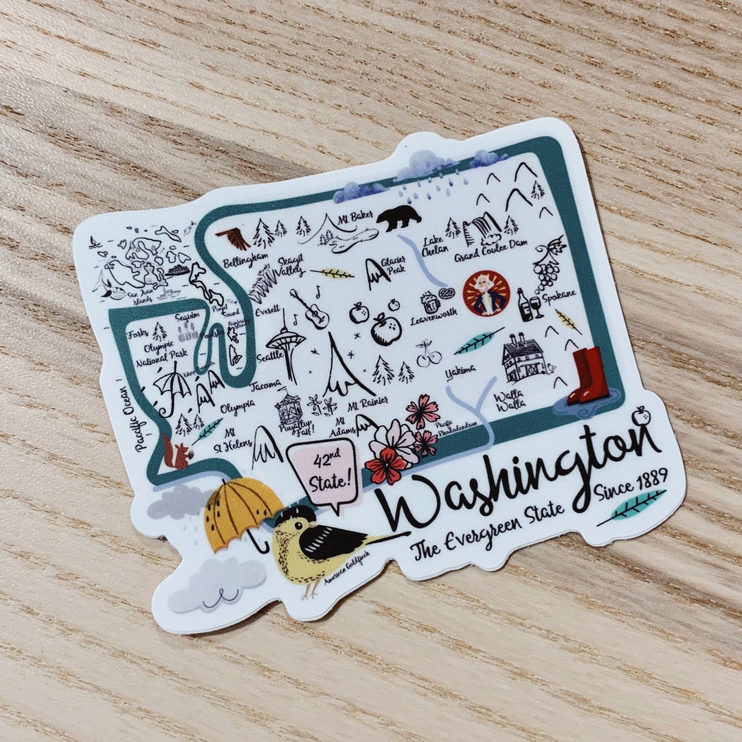 Washington State Vinyl Sticker - Etsy